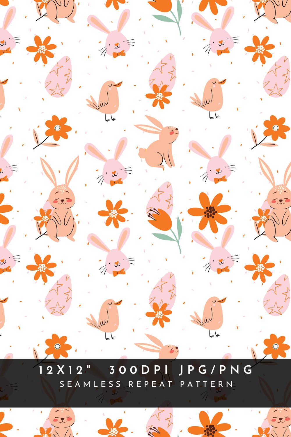 Easter Bunny Seamless Pattern Digital Paper (2414021)