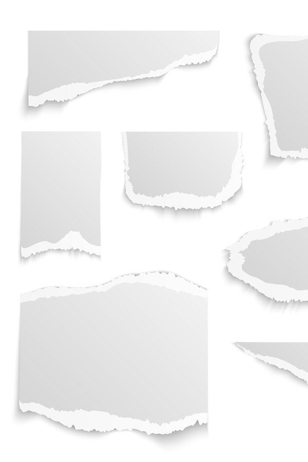 Paper torn. Shapes of papers scraps different forms and size