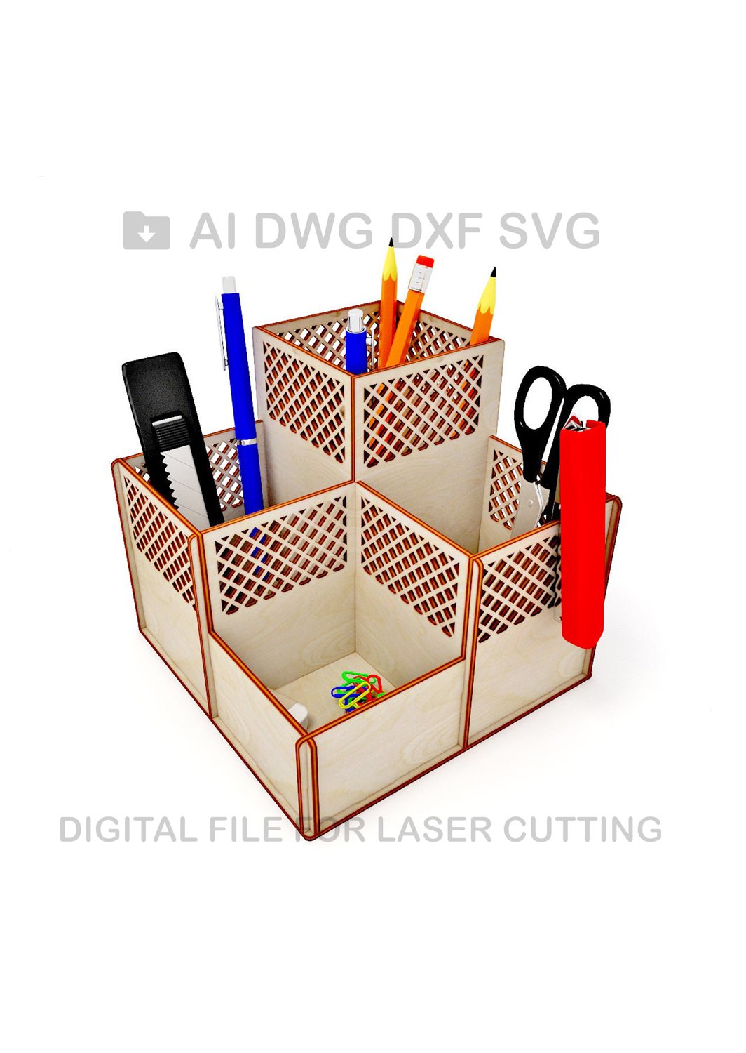 Pencil holder vector for CNC svg vector file, (1993097)