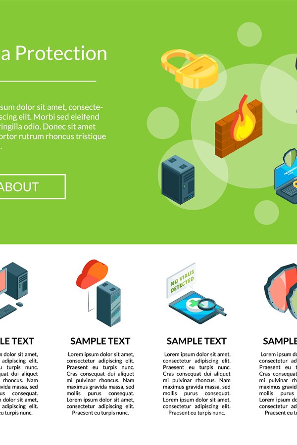 Vector isometric data and computer safety icons (873423)