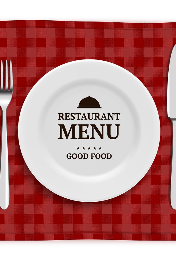Realistic restaurant menu. Template menu with illustrations