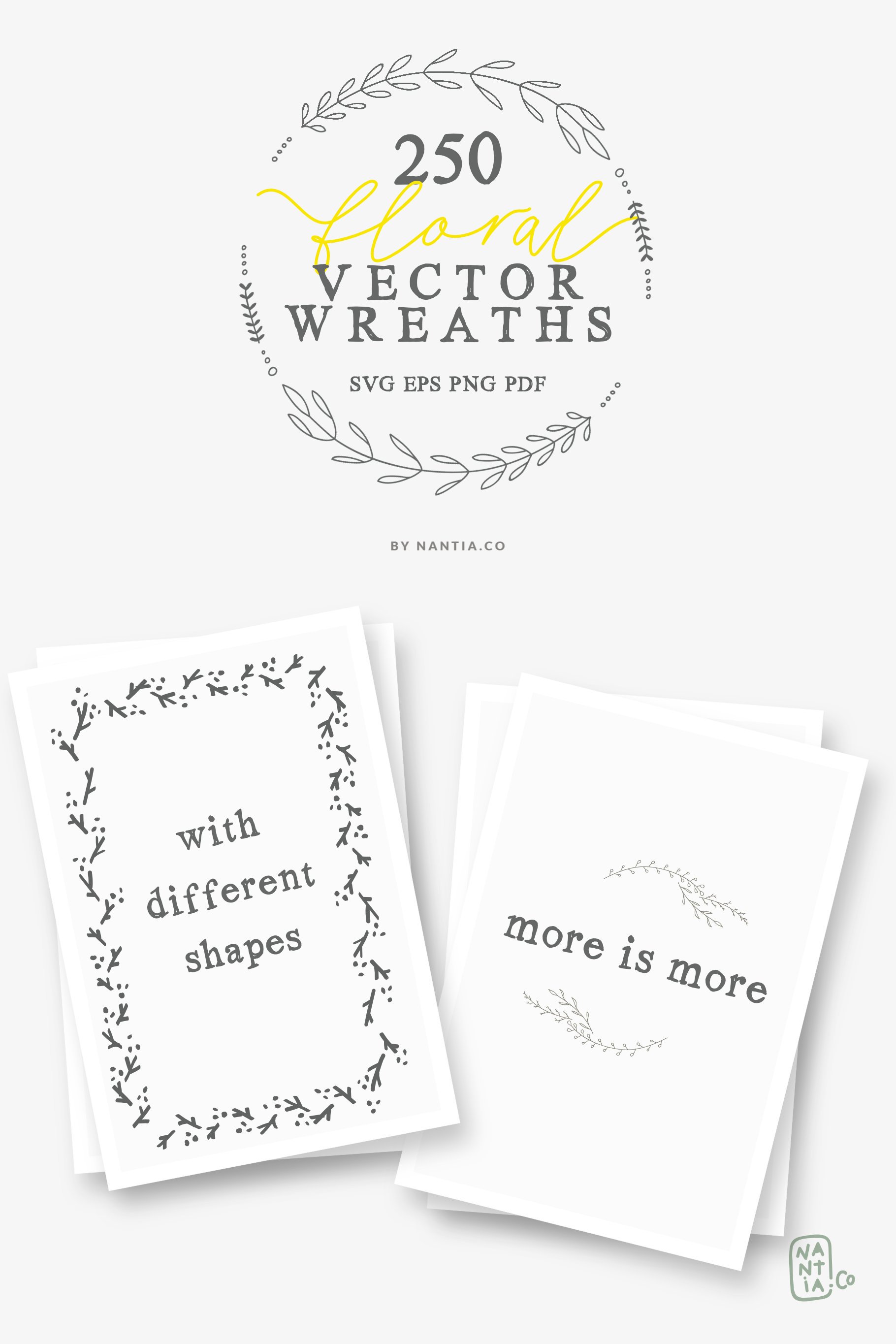 250 Digital Wreaths Vector MEGA Pack (5813)