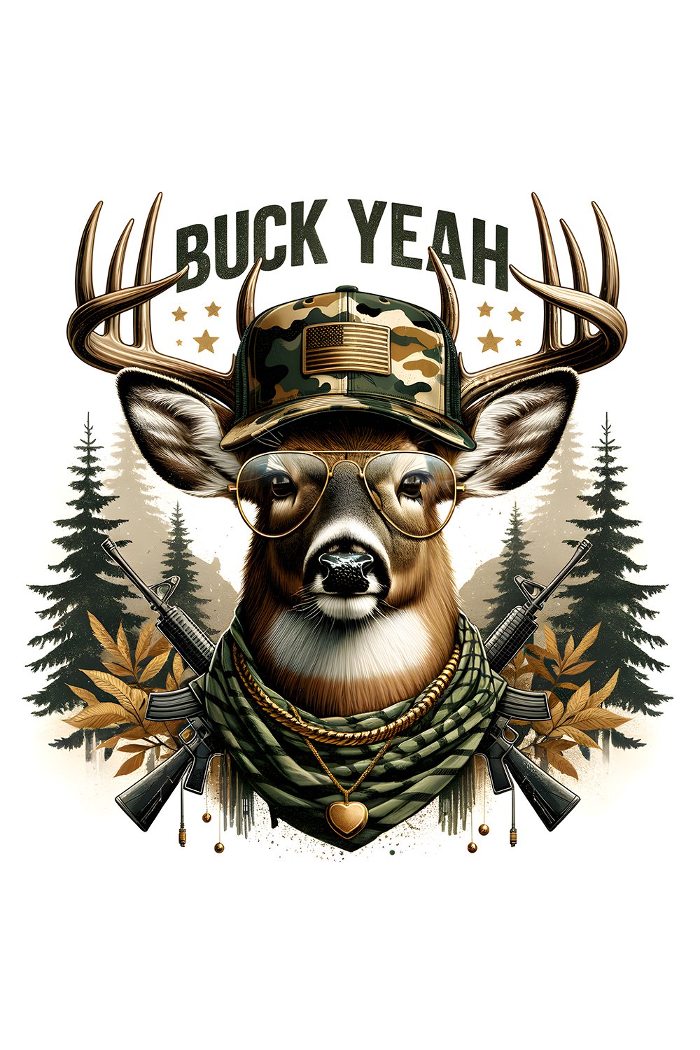 Buck Yeah Deer Sublimation Design (3689531)