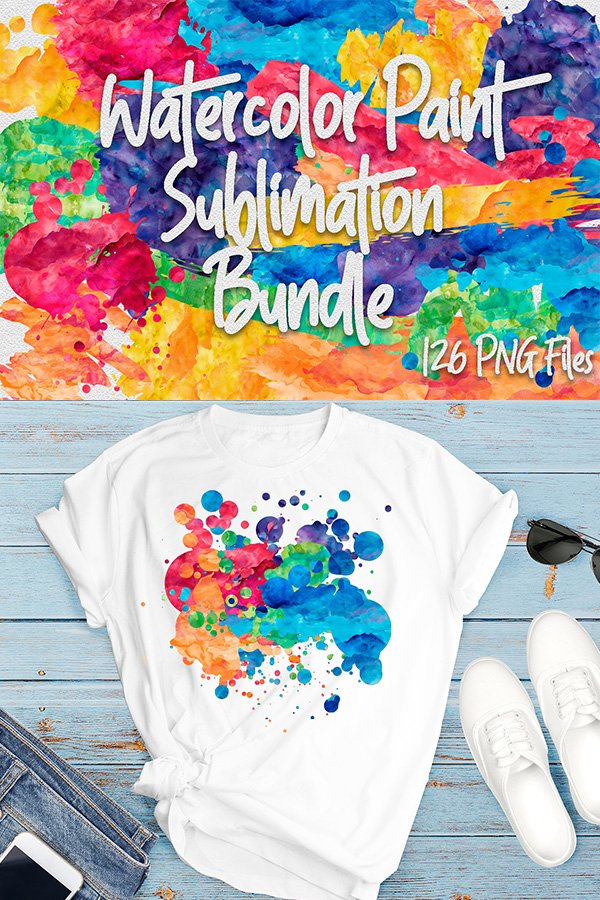 Watercolor Paint Sublimation Bundle|Sublimation Backgrounds