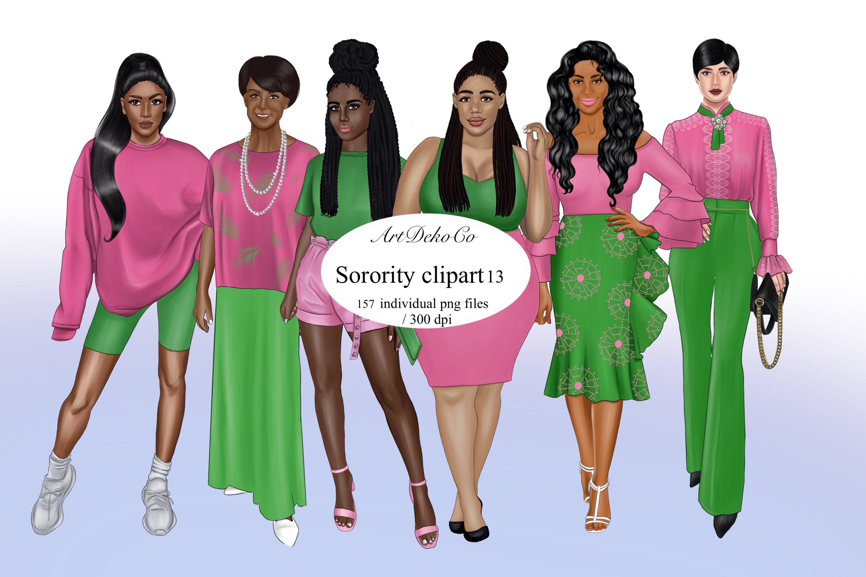 Sorority clipart, Sisterhood clipart, Afro girls (1401271)