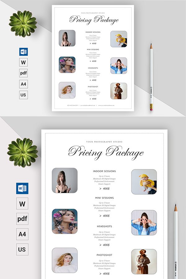 Photography Pricing Package