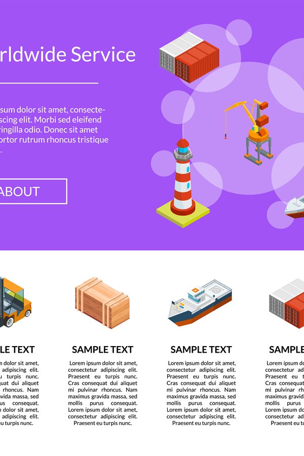 Vector marine logistics and seaport