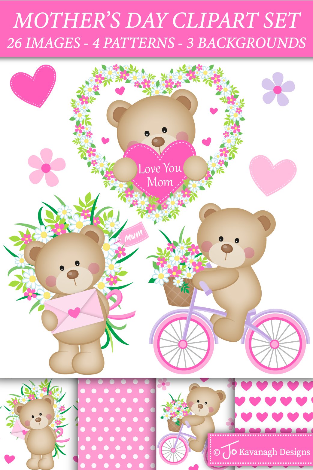 Mothers Day Clipart | Cute Bears| Mom graphics | Mum