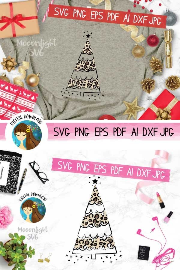 Leopard Christmas Tree Svg (957285)