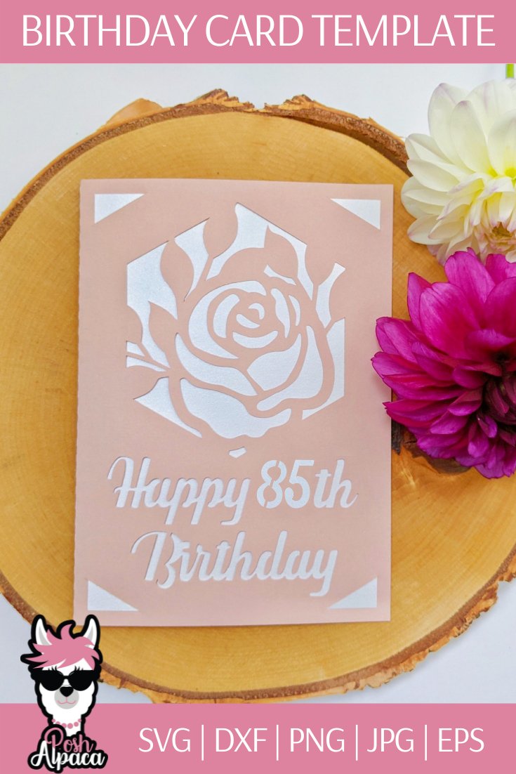 85th birthday card svg, greeting card tempalate