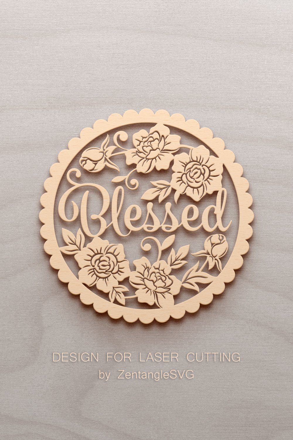 Blessed SVG DXF Laser cut files, Roses Flower Floral Wreath