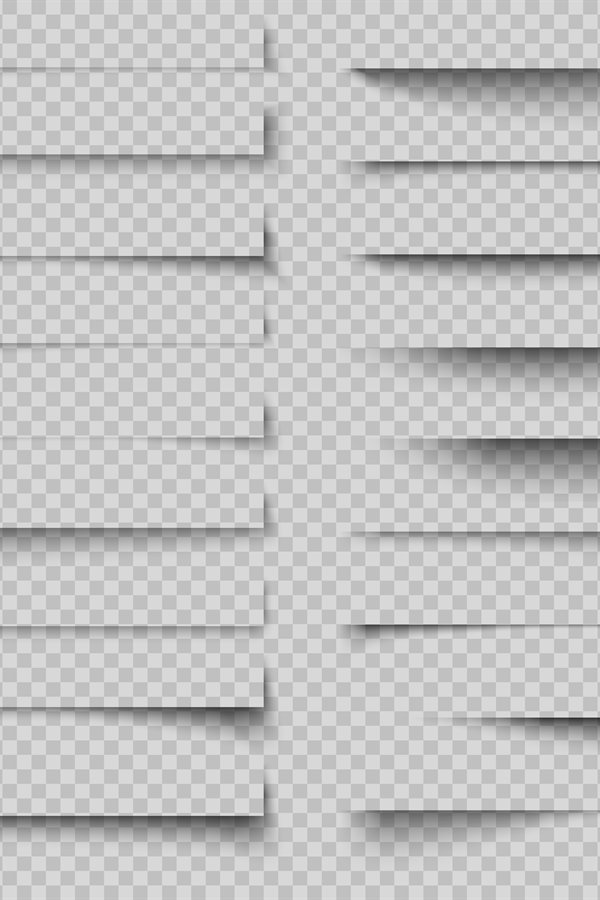 Paper shadow effect. Transparent realistic page shadows with