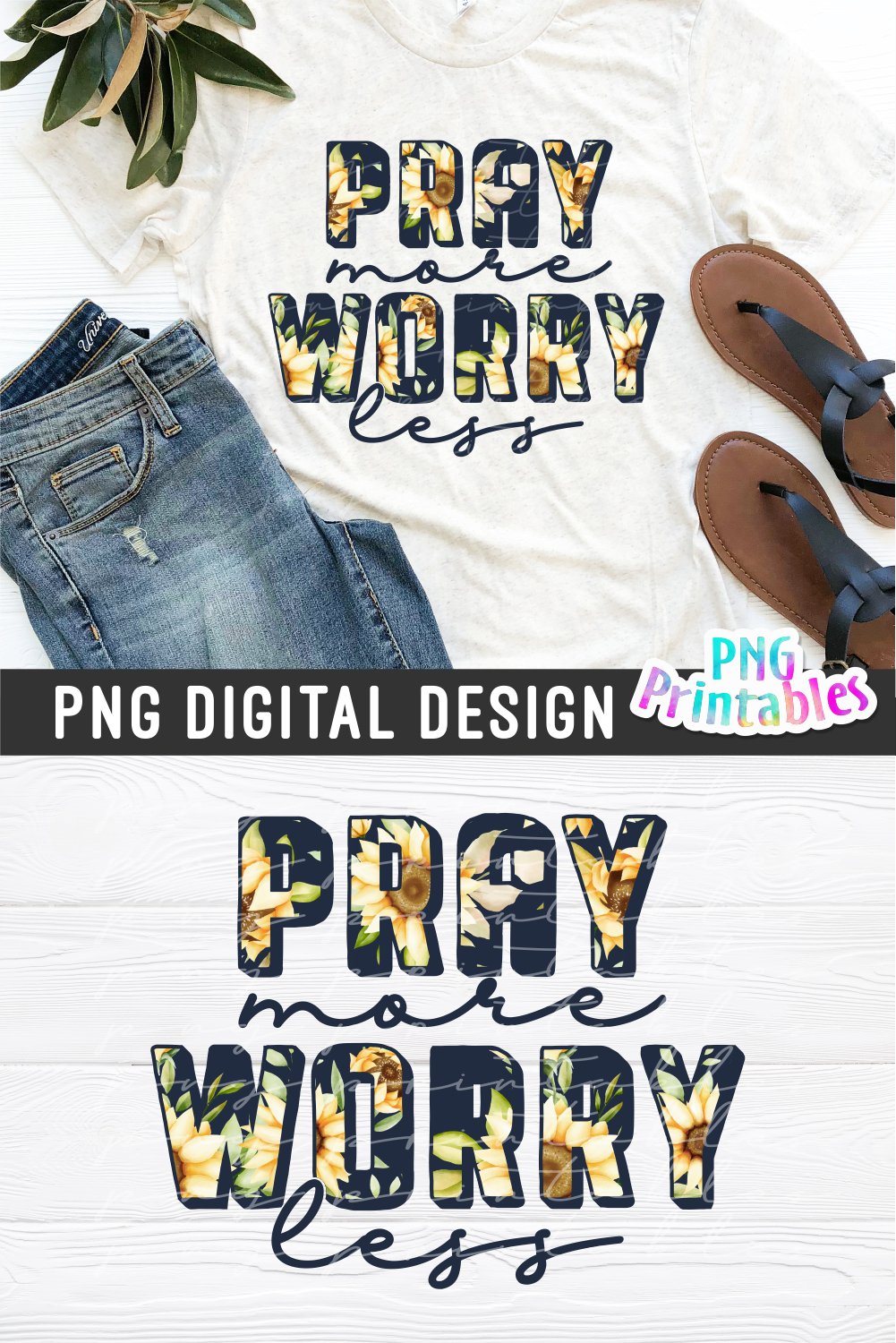 Inspirational Sublimation | Pray More Worry Less