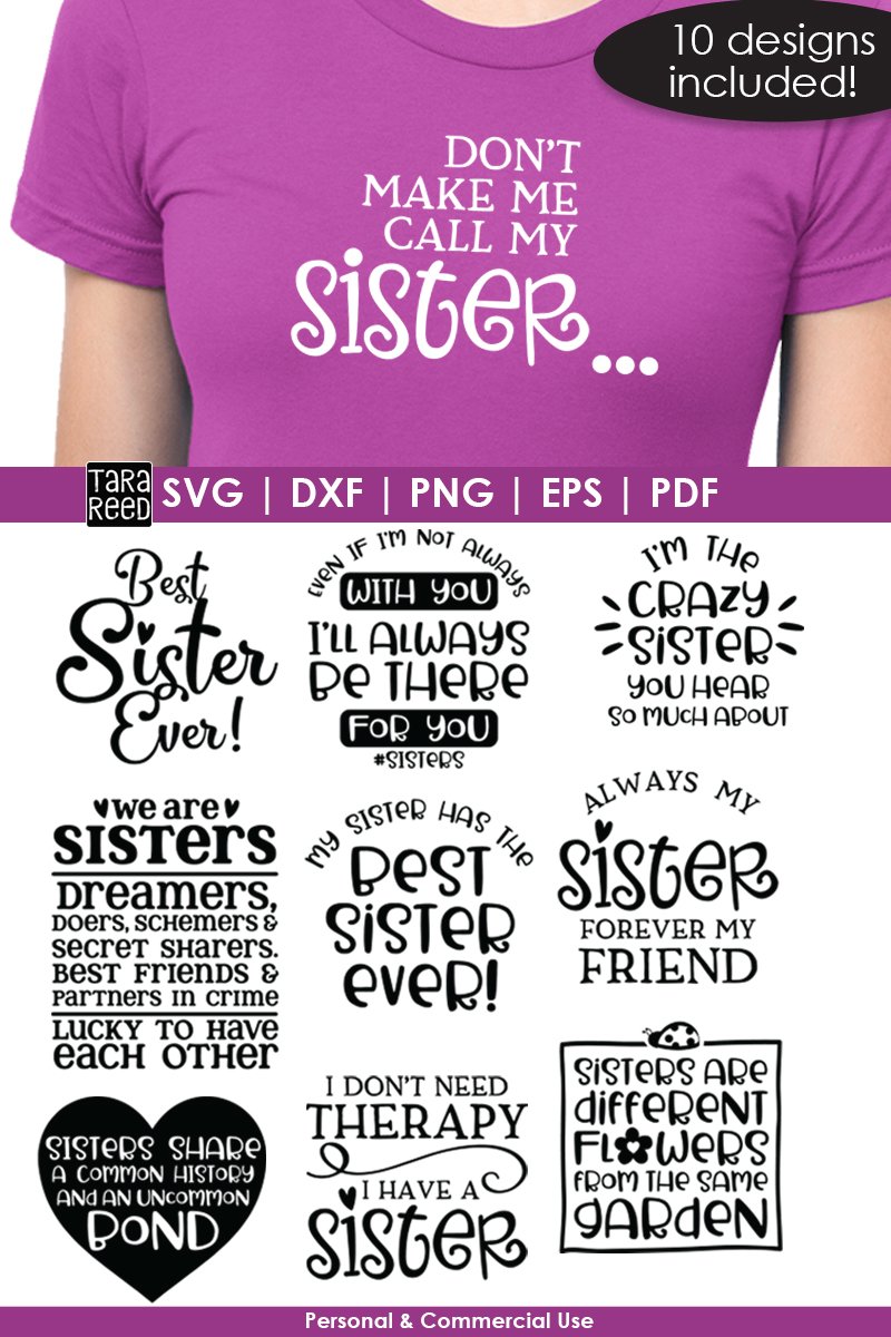 Best Sister Ever Bundle (124277) | Cut Files | Design Bundles