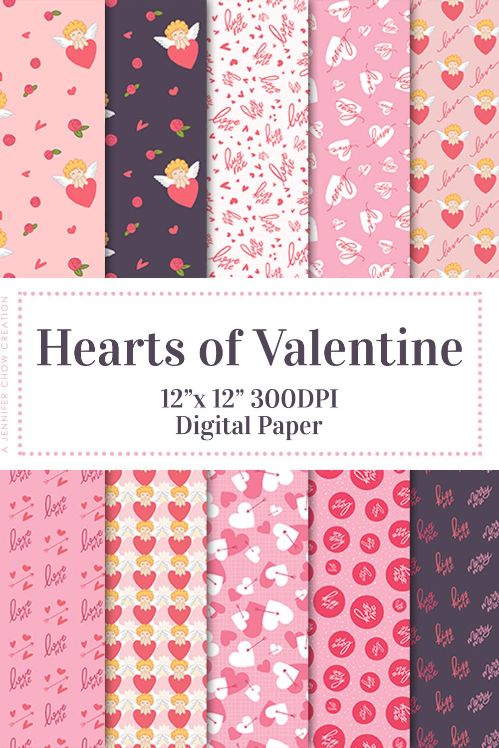 Hearts of Valentines Digital Paper