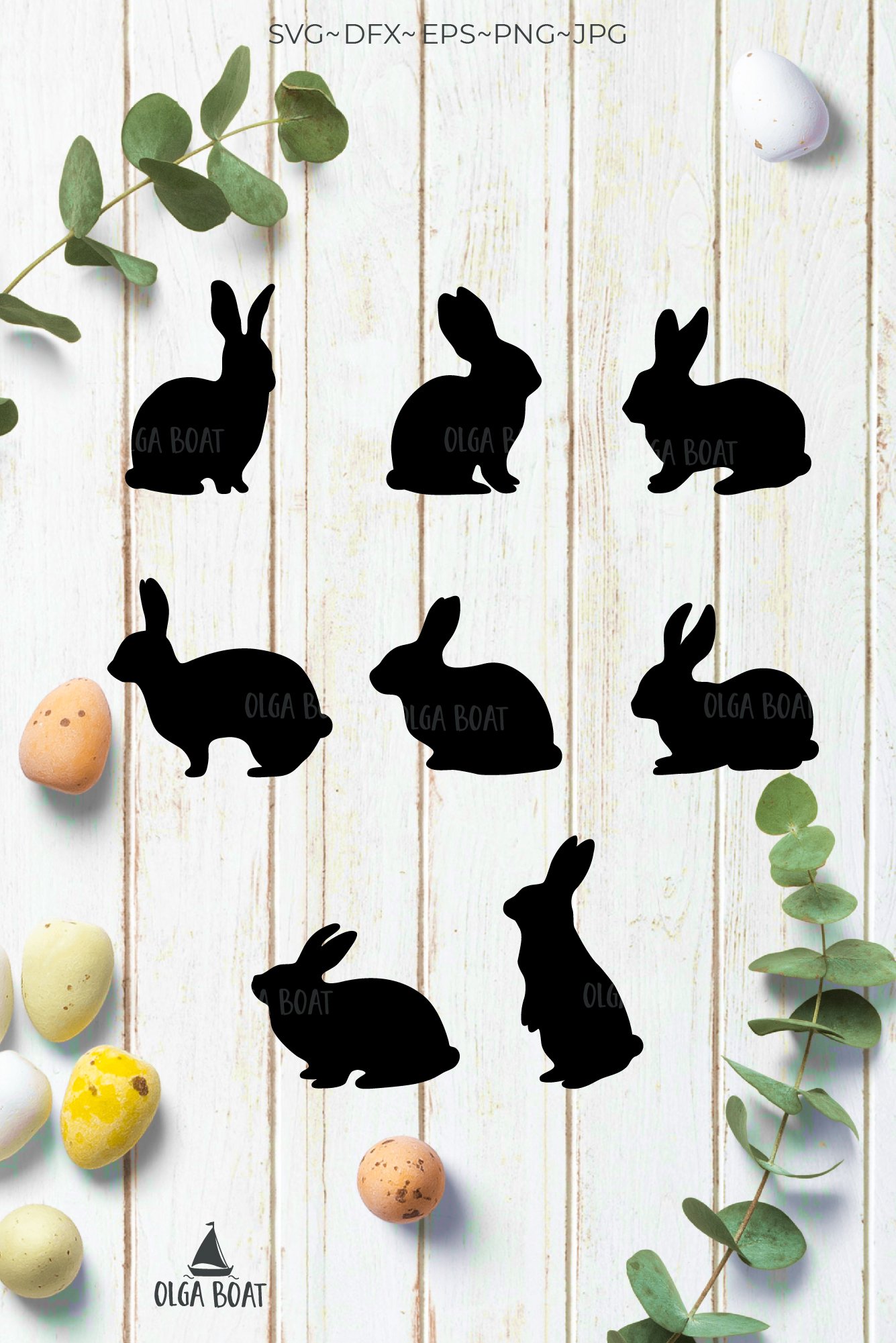 Easter bunny silhouette Rabbit svg Hare