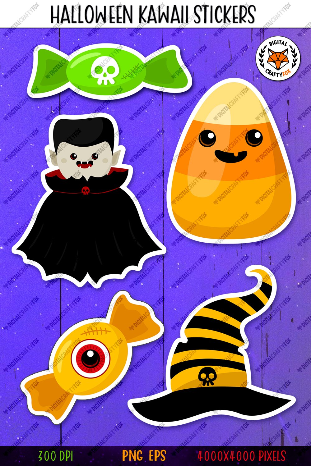 Halloween Kawaii Stickers PNG, Printable Halloween Stickers