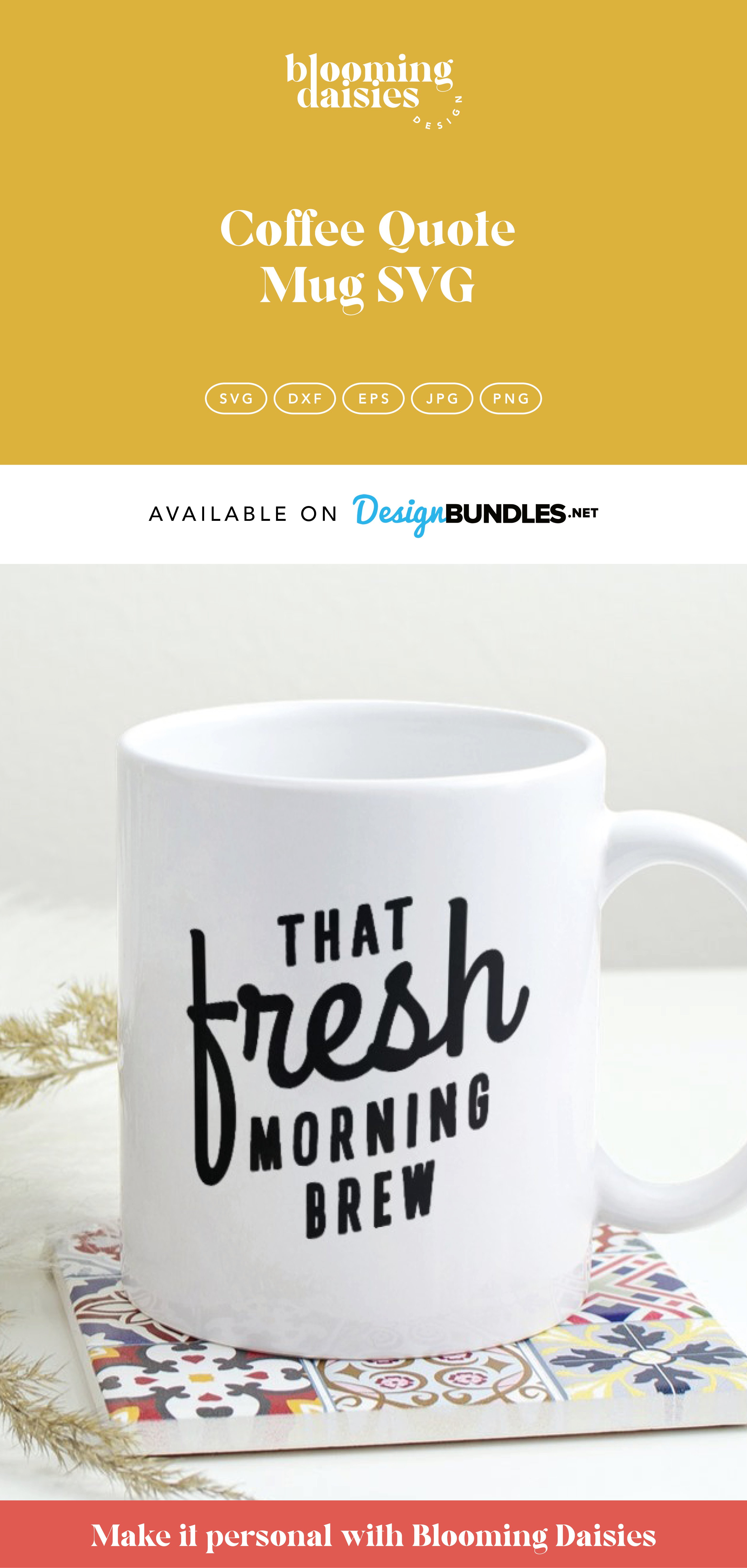 Fresh Morning Brew | Morning Tea Quote SVG