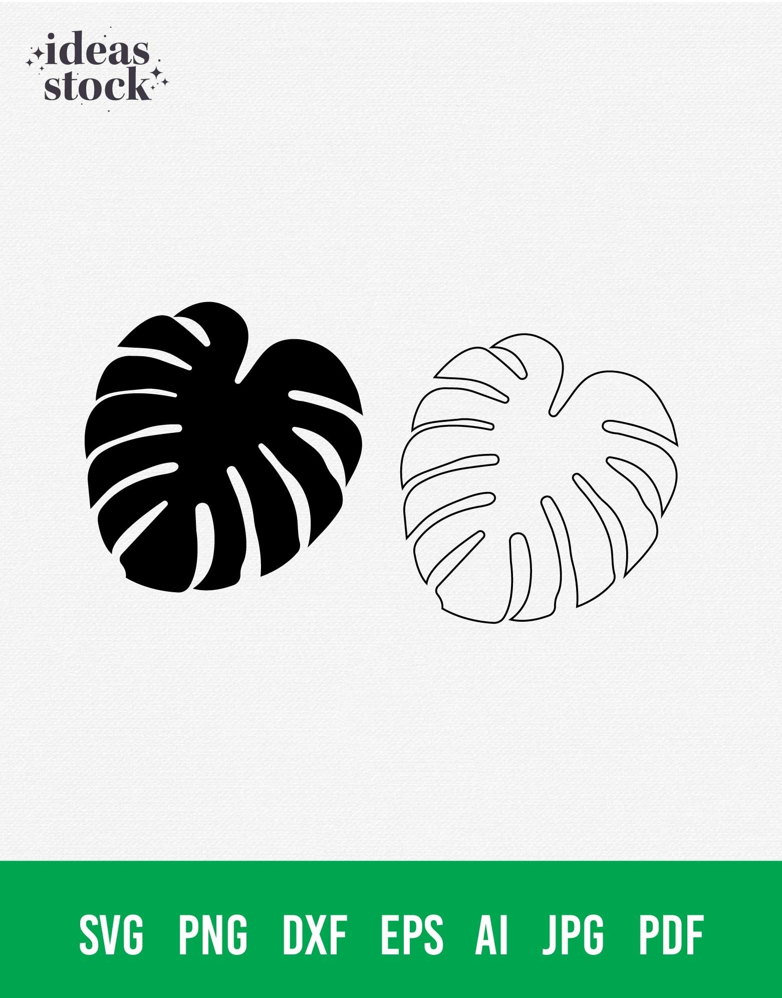 Monstera Svg. Monstera leaf Vector. Monstera Silhouette.