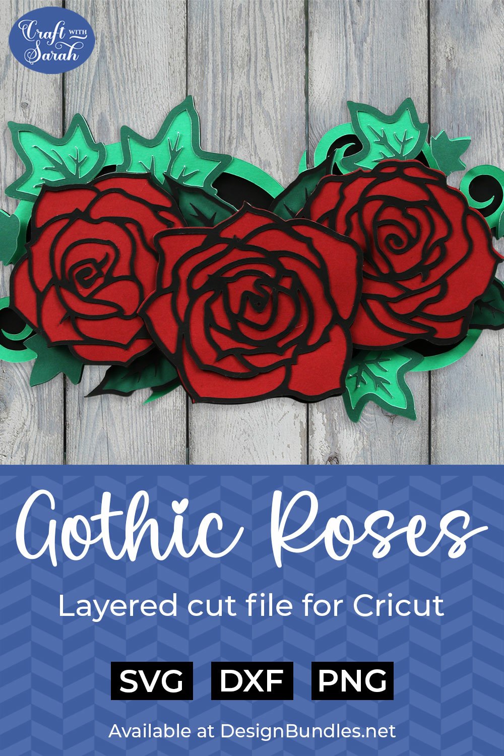 Gothic Roses SVG | 3D Layered Halloween Flowers SVG