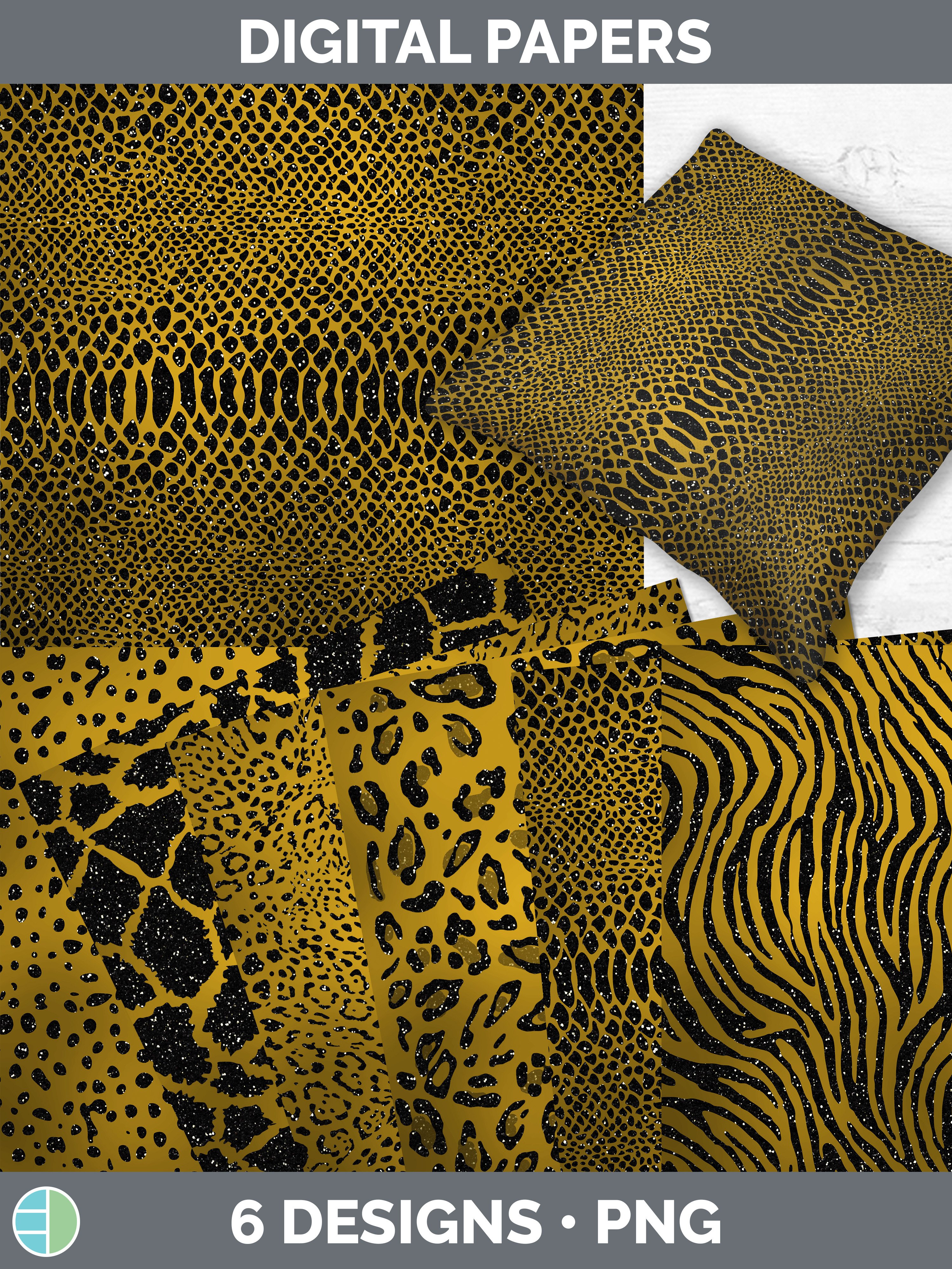 Gold Animal Print Backgrounds | Digital Scrapbook Papers