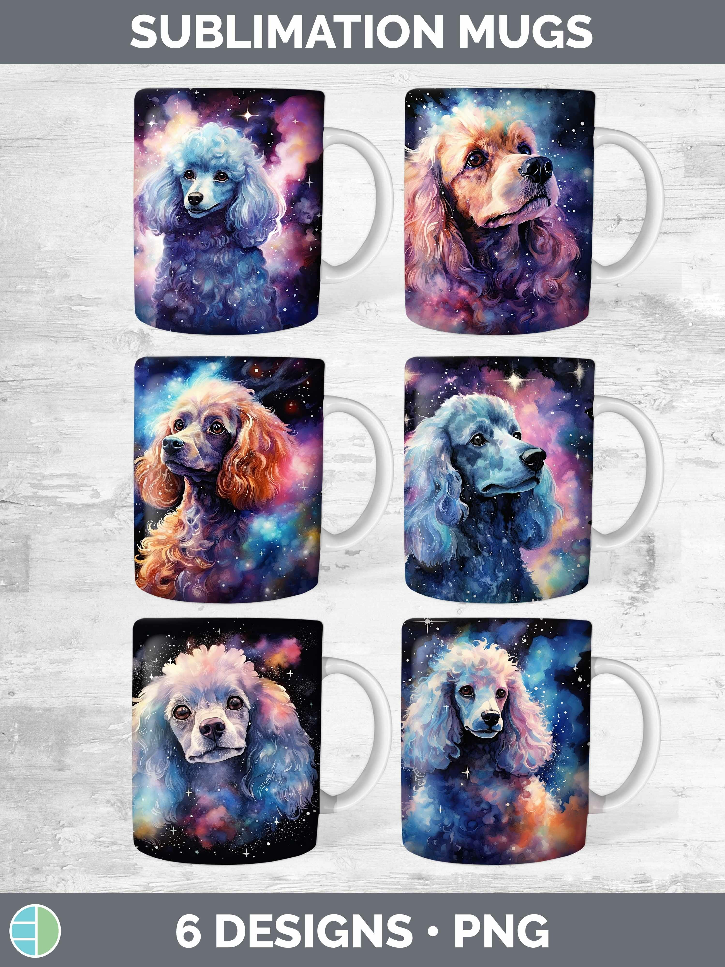 Galaxy Poodle Dog Mug Wrap | Bundle Coffee Cup Designs