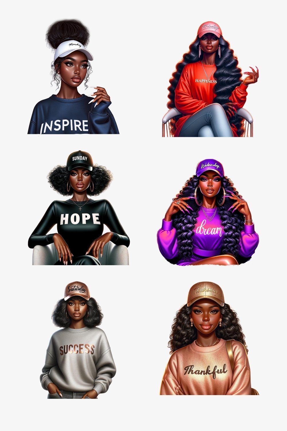 Weekly Motivation Black Girl PNG Images