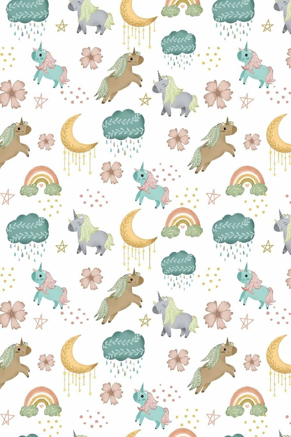 "Magical" unicorn & rainbow seamless patterns