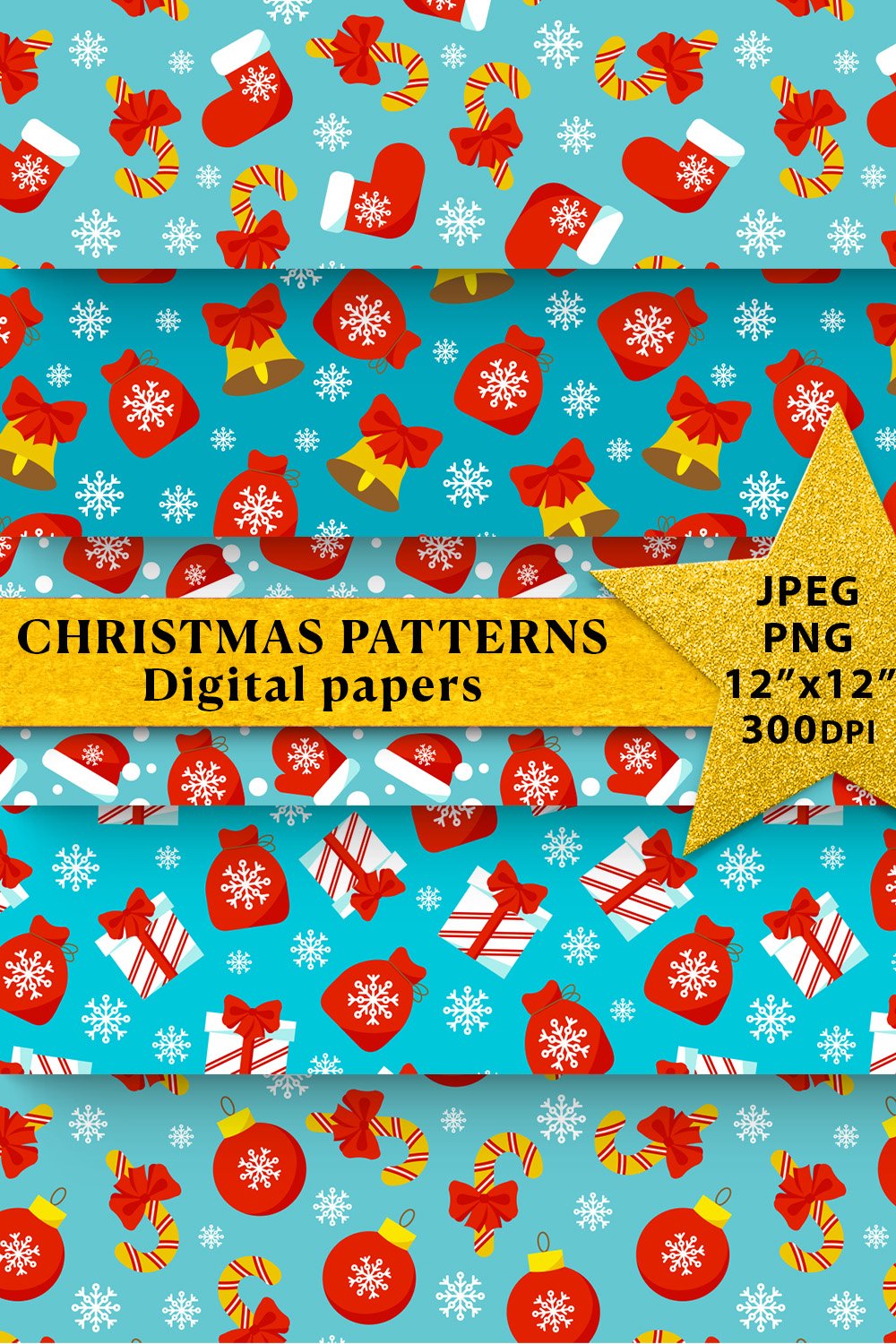 Christmas digital papers bundle, Christmas (660945)