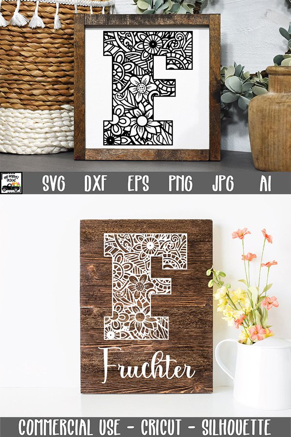 Letter F SVG Cut File|Mandala Monogram Letter F SVG File