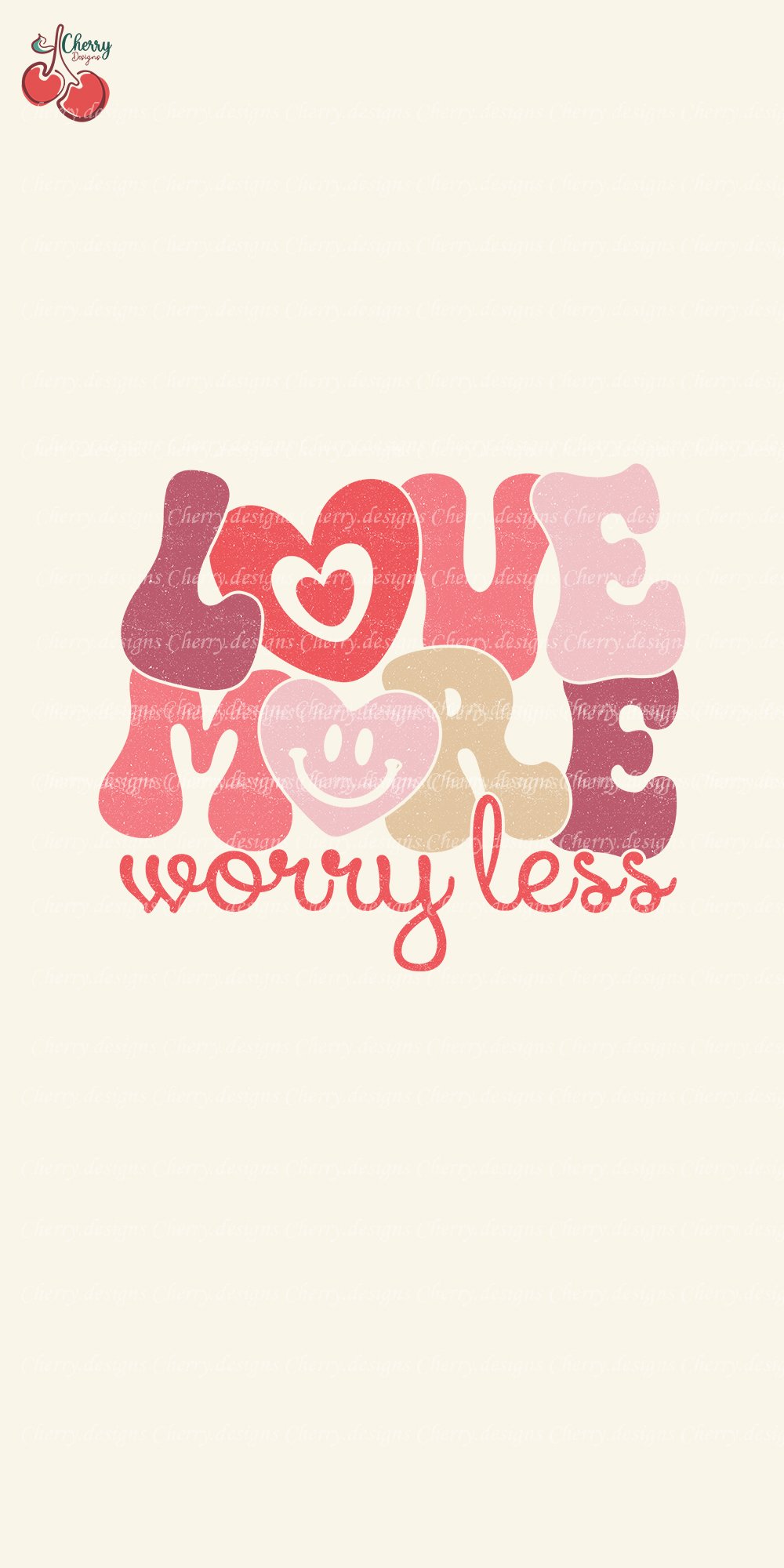 Love More Worry Less PNG, Valentine's Day PNG, Heart Love