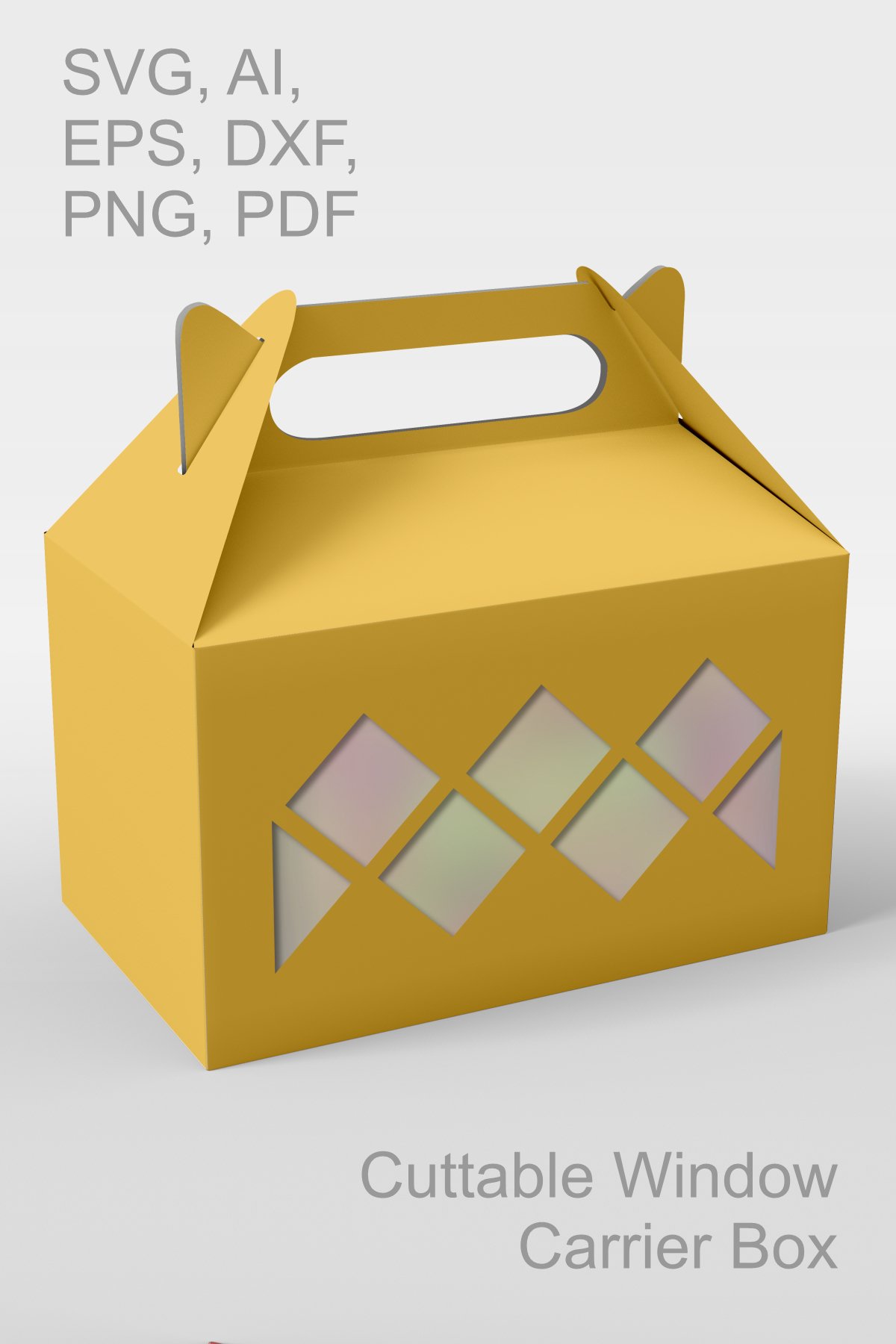 Zig Zag Square Windows Carrier Box | Gift Box Template SVG