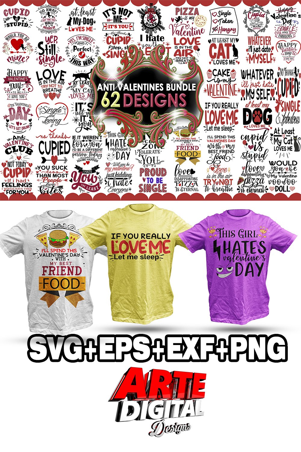 Anti Valentine's day SVG Bundle, Anti Valentines SVG Bundle