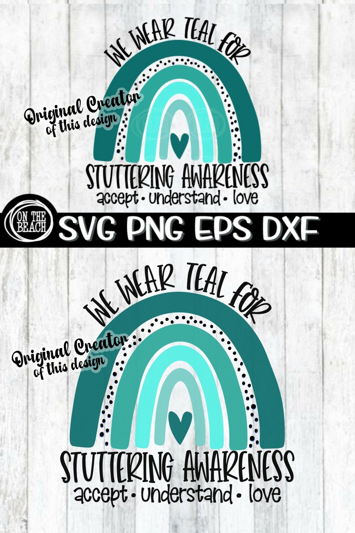 We Wear Teal- Stuttering Awareness Rainbow- SVG PNG DXF EPS