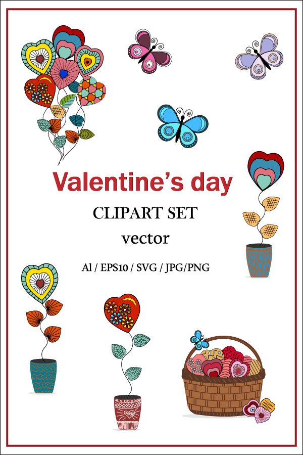 Clipart and stickers hearts for Valentine's day (1018139)
