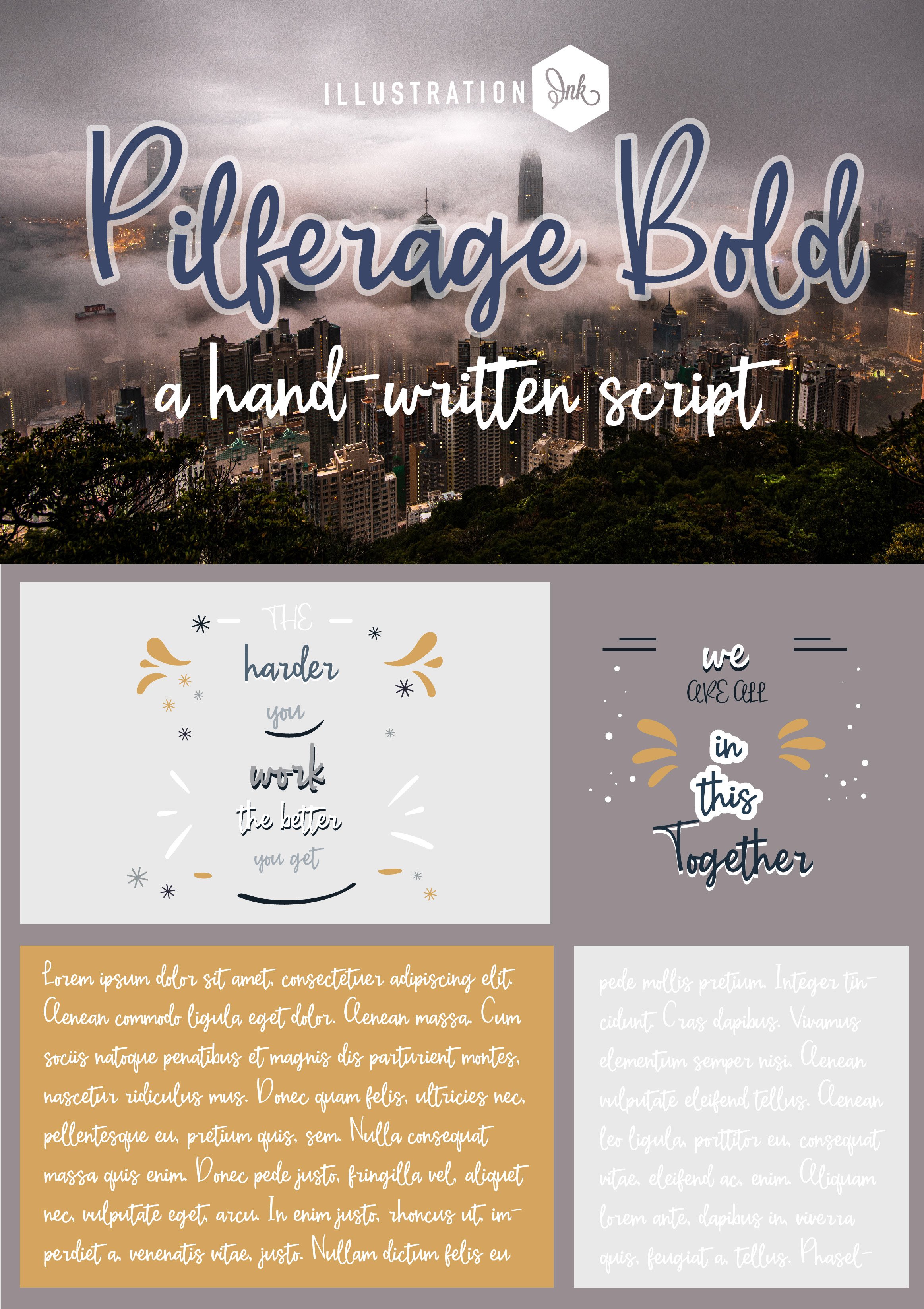 Handcrafted cursive script