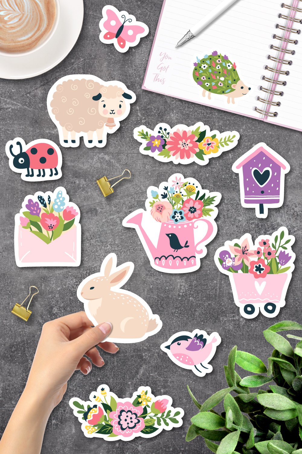 Spring printable stickers