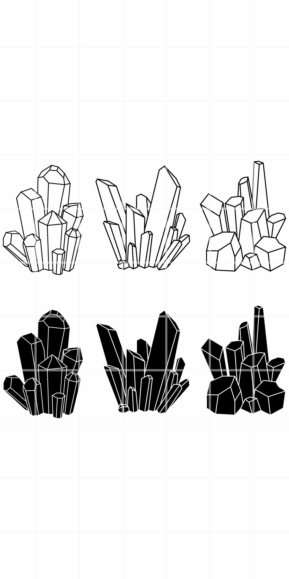 Crystals SVG. Crystals png. Crystals cut file, clipart.