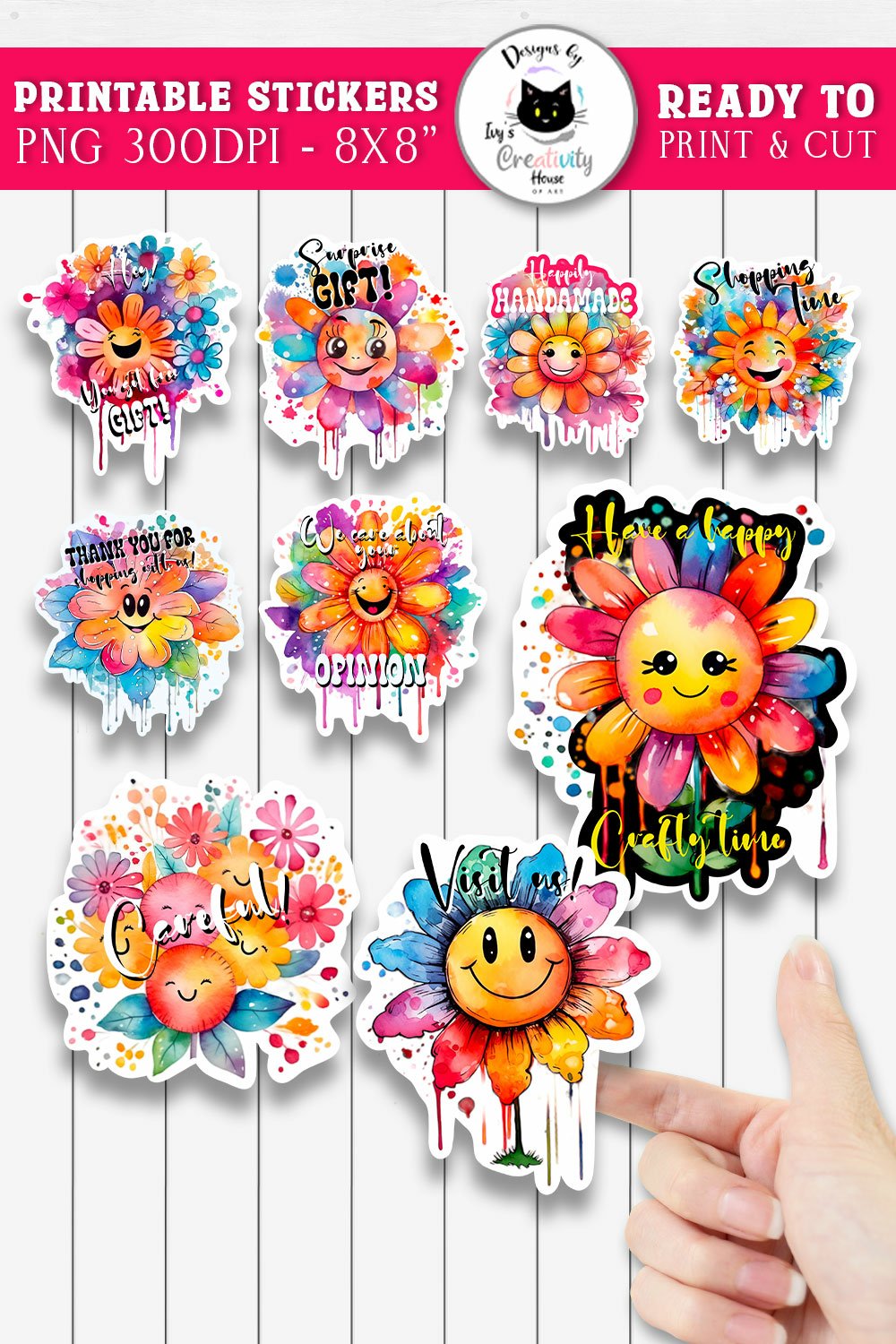 Floral Packaging Sticker Bundle | Kawaii Flower Stickers
