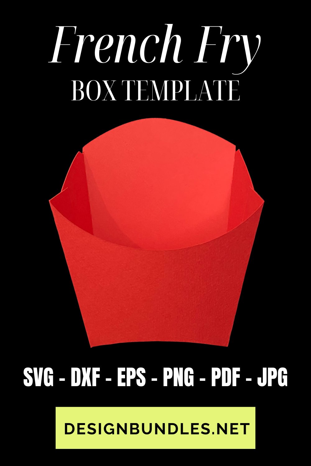 French Fry Box Template SVG, French Fries Box Template