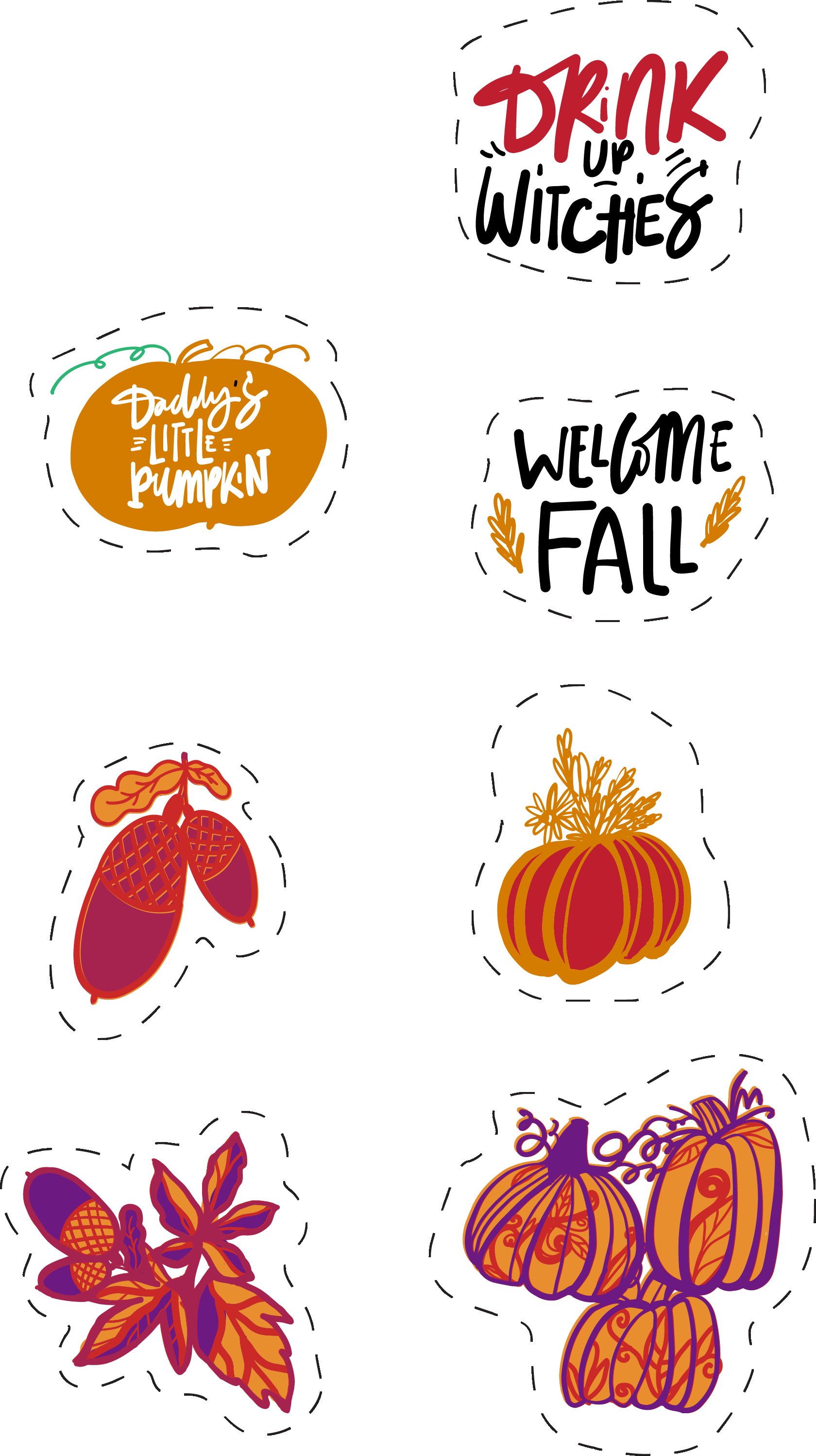 Autumn sticker pack. Welcome fall