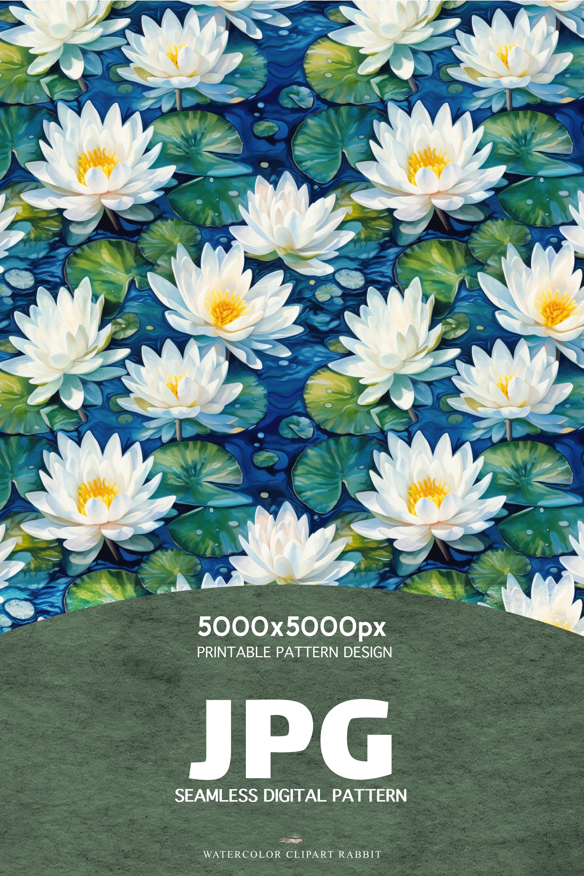 Lily Flowers Pattern Seamless Digital Paper JPG Background