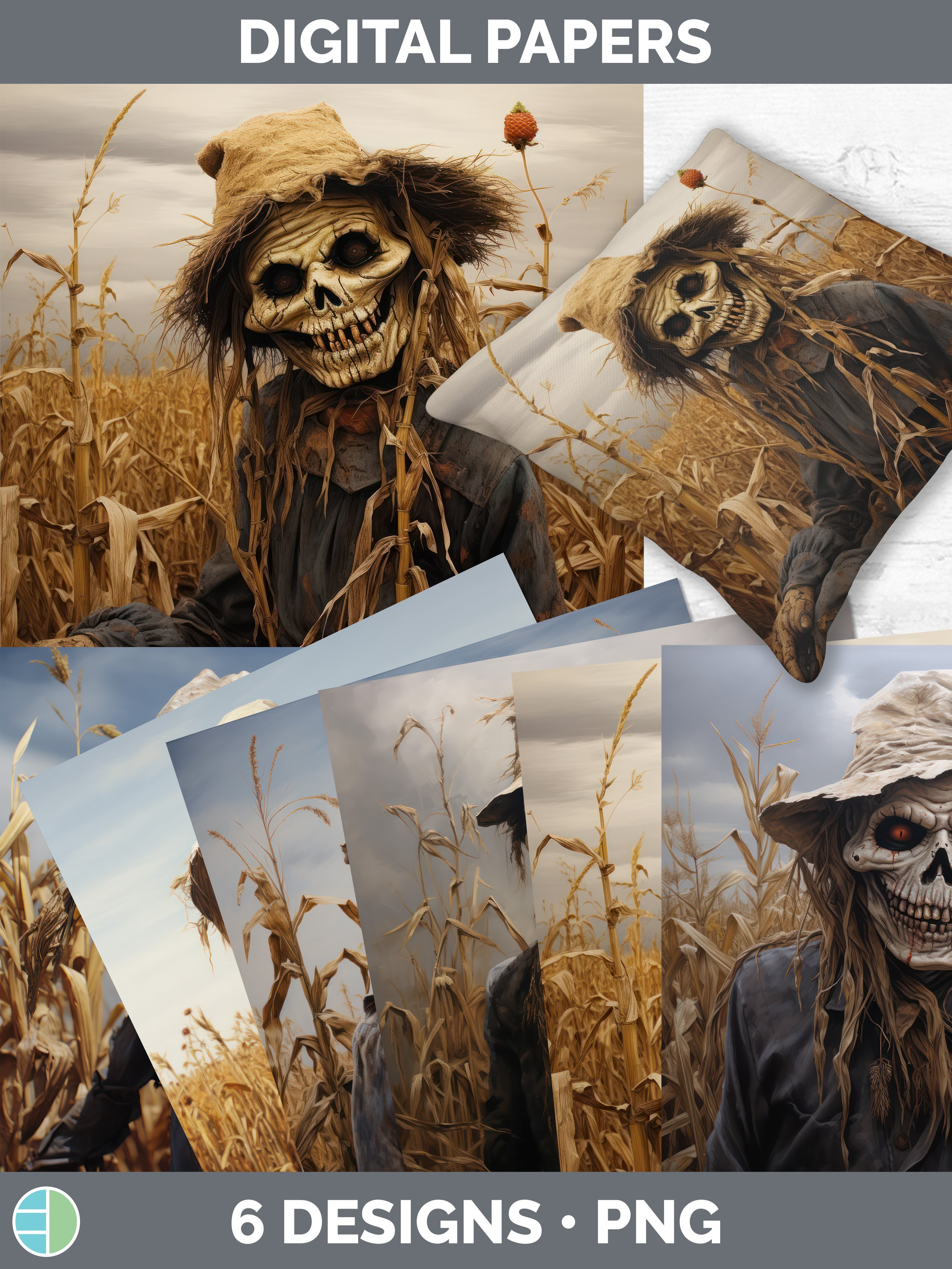 Halloween Scarecrow Paper Backgrounds | Digital Scrapbook Pa