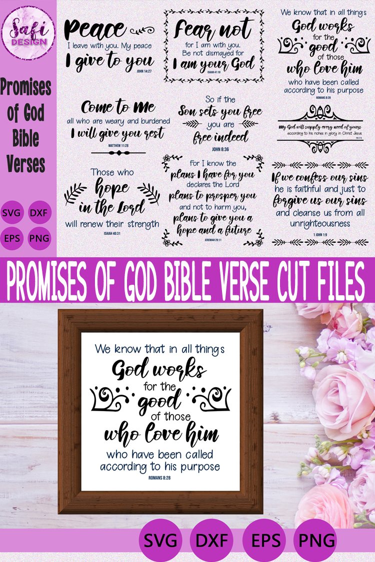 Promises of God Bible Verses Cut File Bundle- Scripture SVG