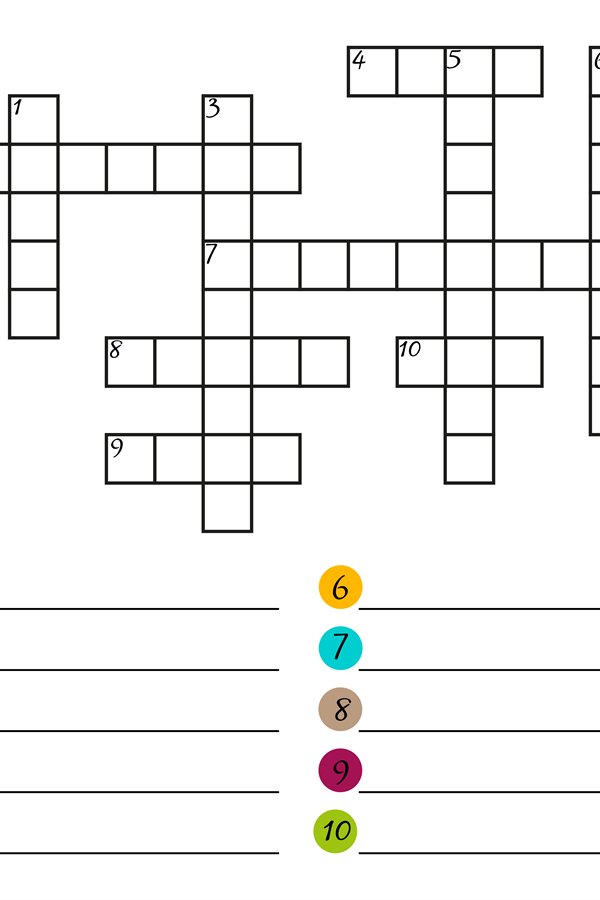 Vector crossword puzzle template isolated on white backgroun