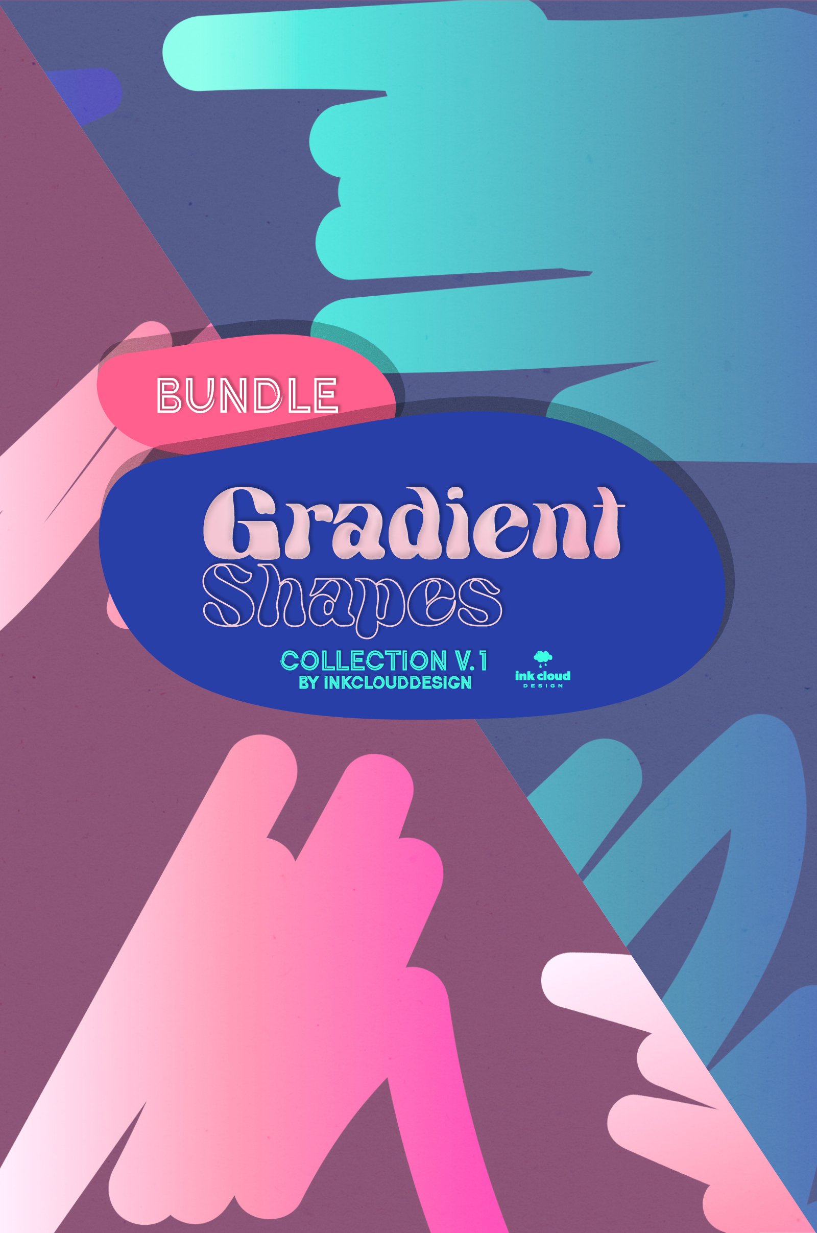 Bundle Gradient & Holographic Shapes v.1 - Clip Art Design