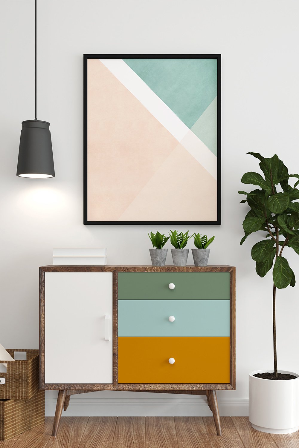 Nordic Geometric Wall Art, Scandinavian Style Poster