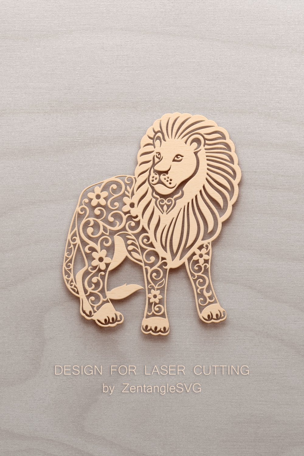 Lion SVG DXF Laser cut files, Lion Mandala Zentangle Design