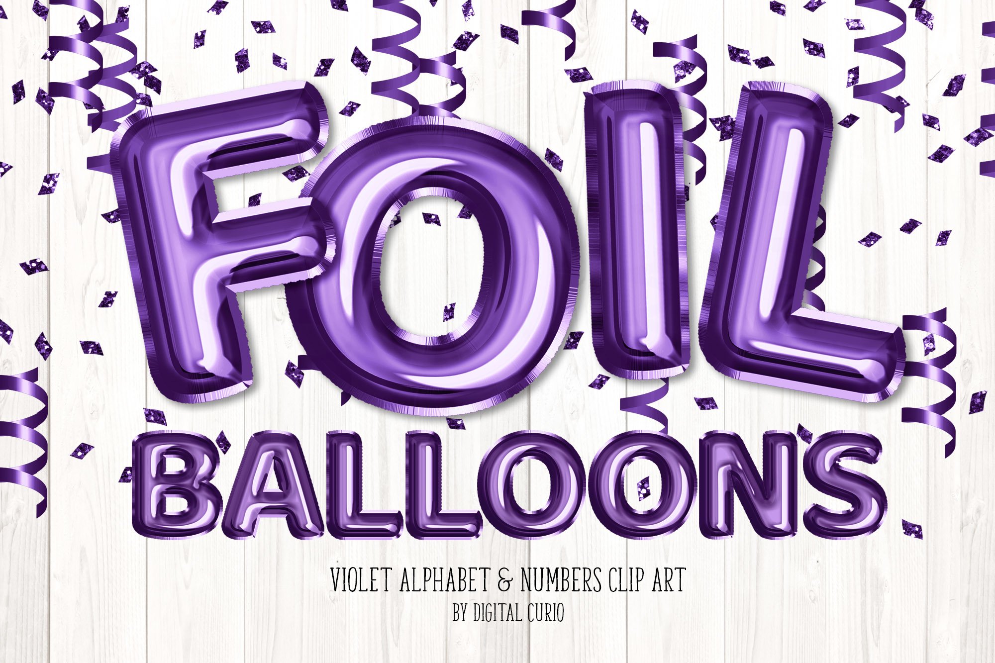 Violet Foil Balloon Alphabet Clipart (1138631)
