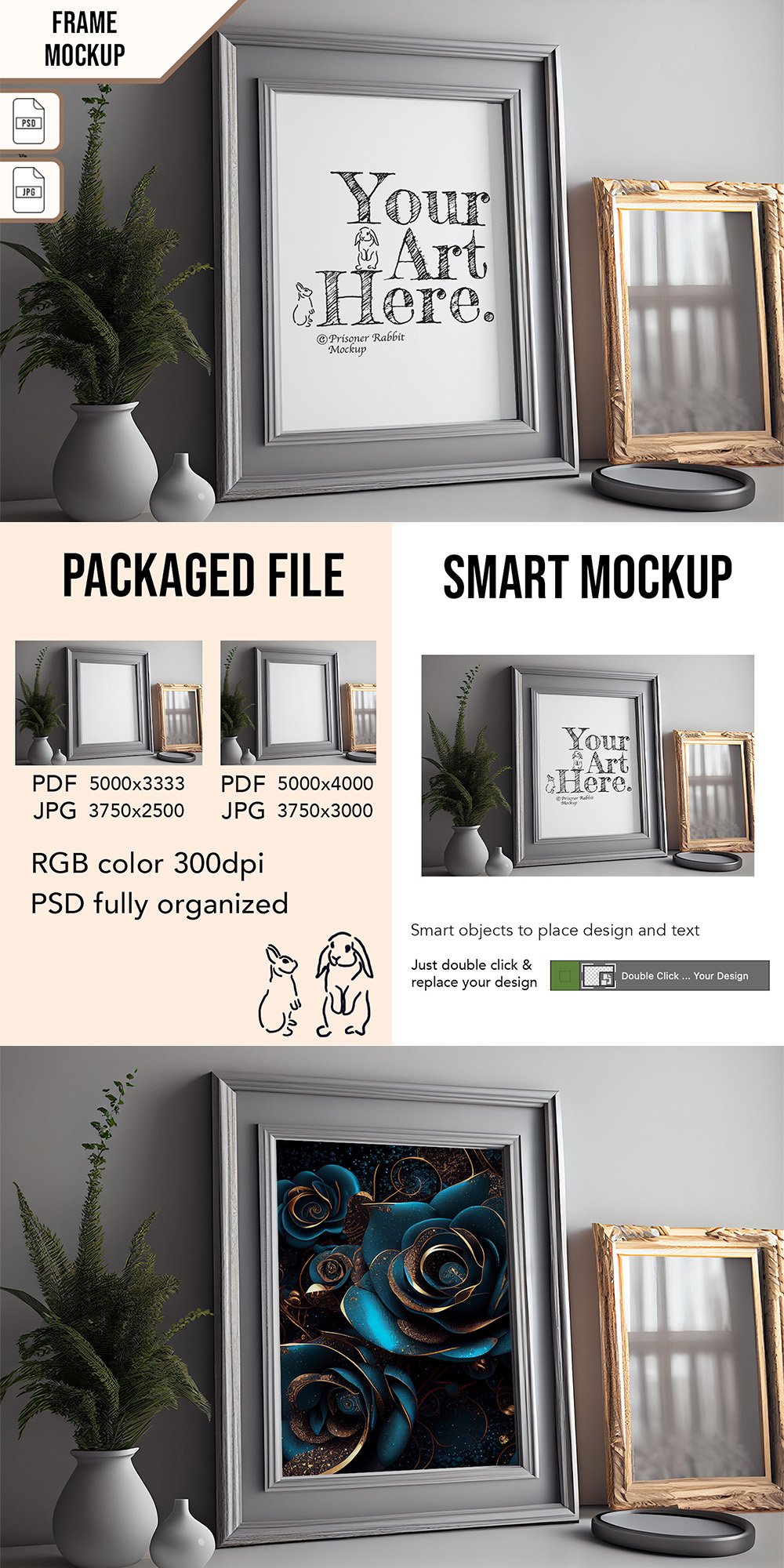 Frame Smart Mockup PSD & JPG Template Graphic (2770376)